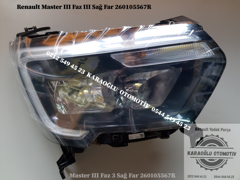 260105567R Renault Master 3 Faz 3 Sağ Far | Renault Yedek Parçacı Karaoğlu