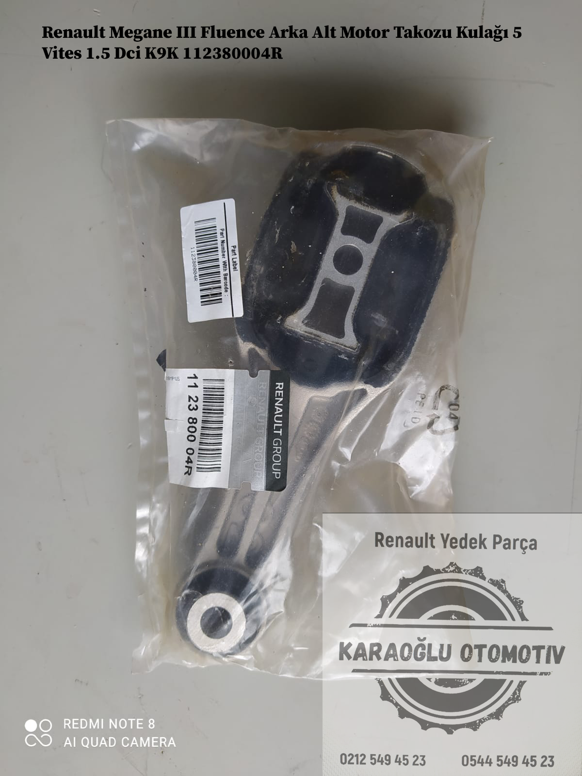 112380004R Renault Megane 3 Fluence Arka Alt Motor Takozu Kulağı 5 ...